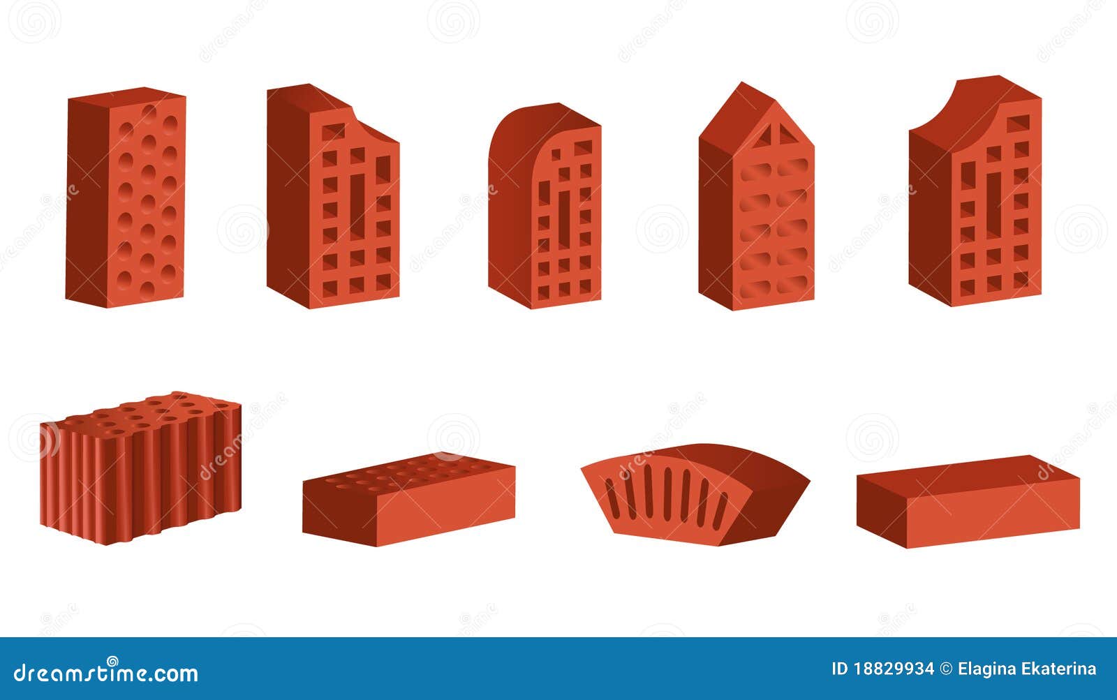 Bricks of various form stock vector. Illustration of brickwork - 18829934
