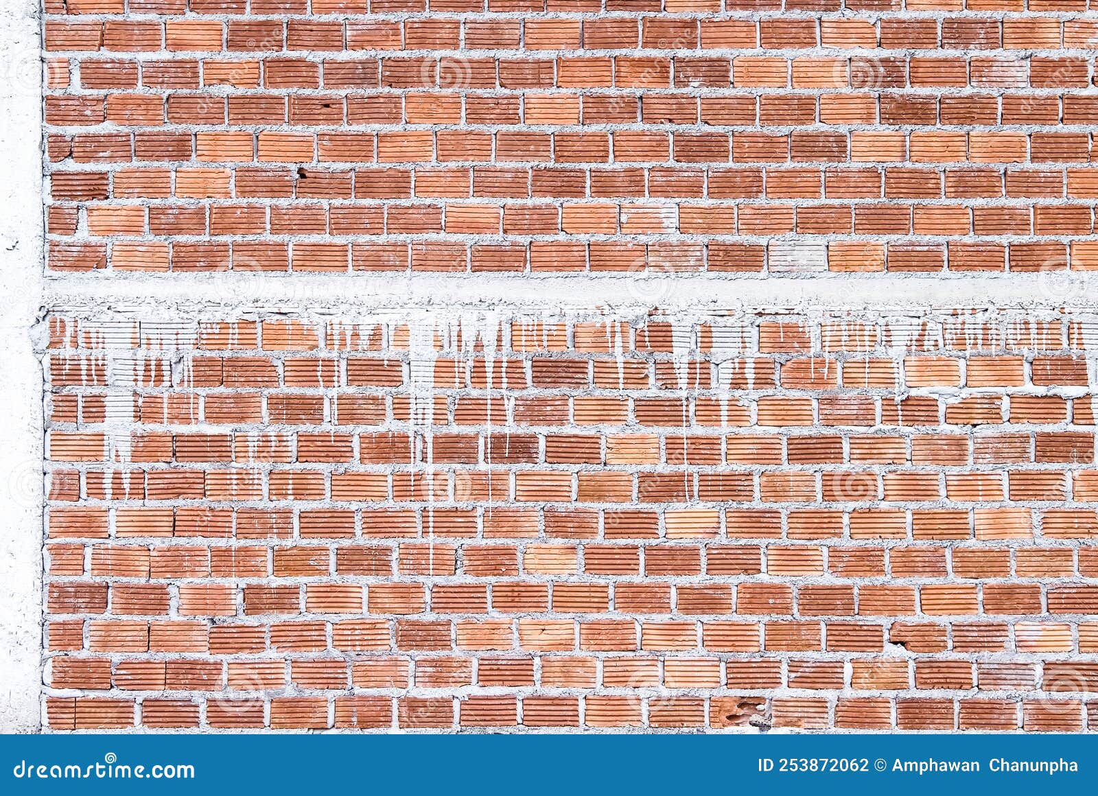 Bricks Wall Background Decorative on Concrete with Stain in Seamless ...