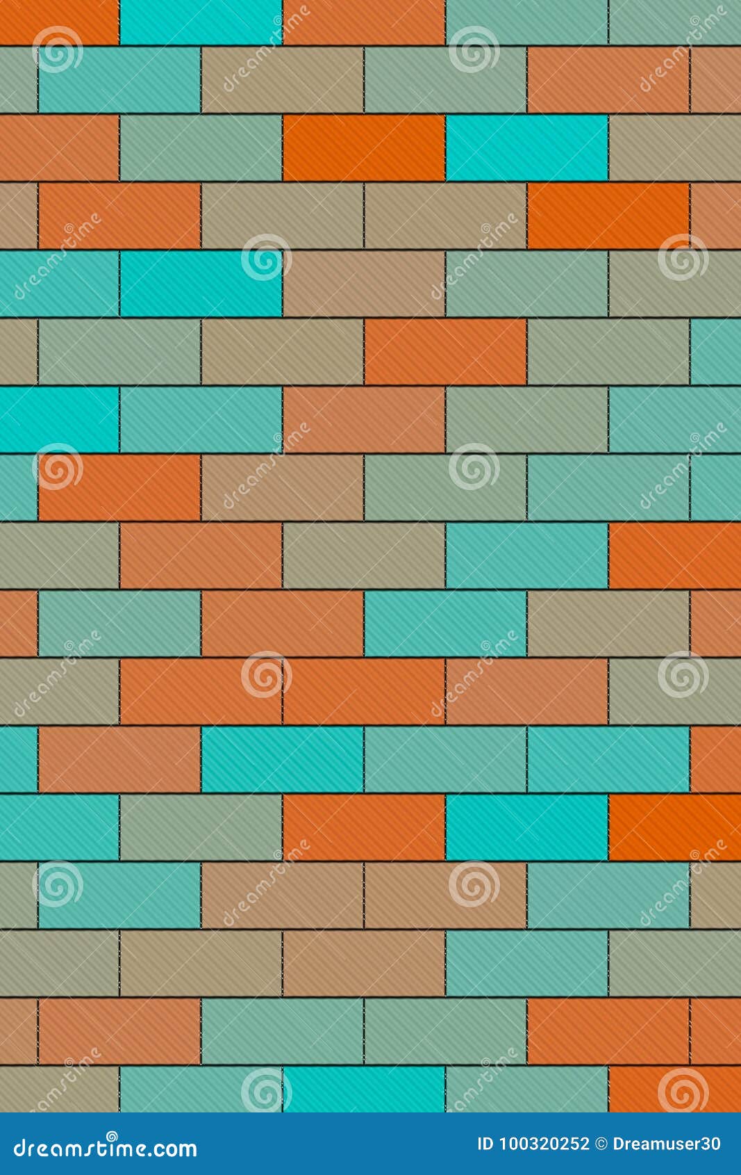 Bricks wall 3d rendering stock illustration. Illustration of arranged ...