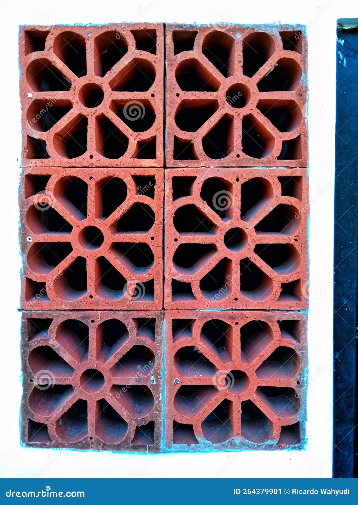 Bricks Wall with Flower Motive Stock Image - Image of font, motive ...