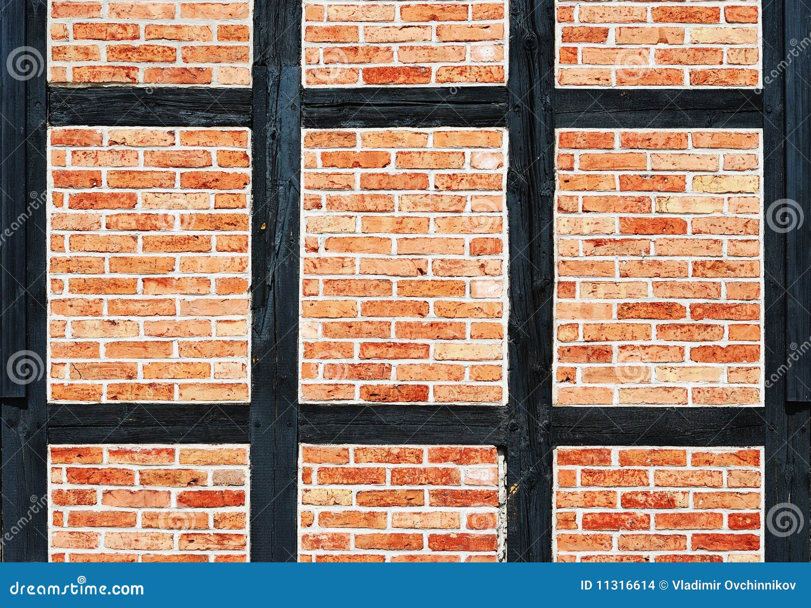 Bricks wall with timber stock photo. Image of building - 11316614
