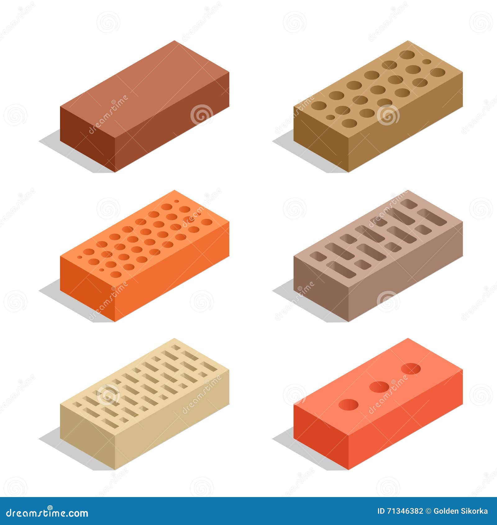 Bricks on White. Brick Icon Set Stock Vector - Illustration of ...