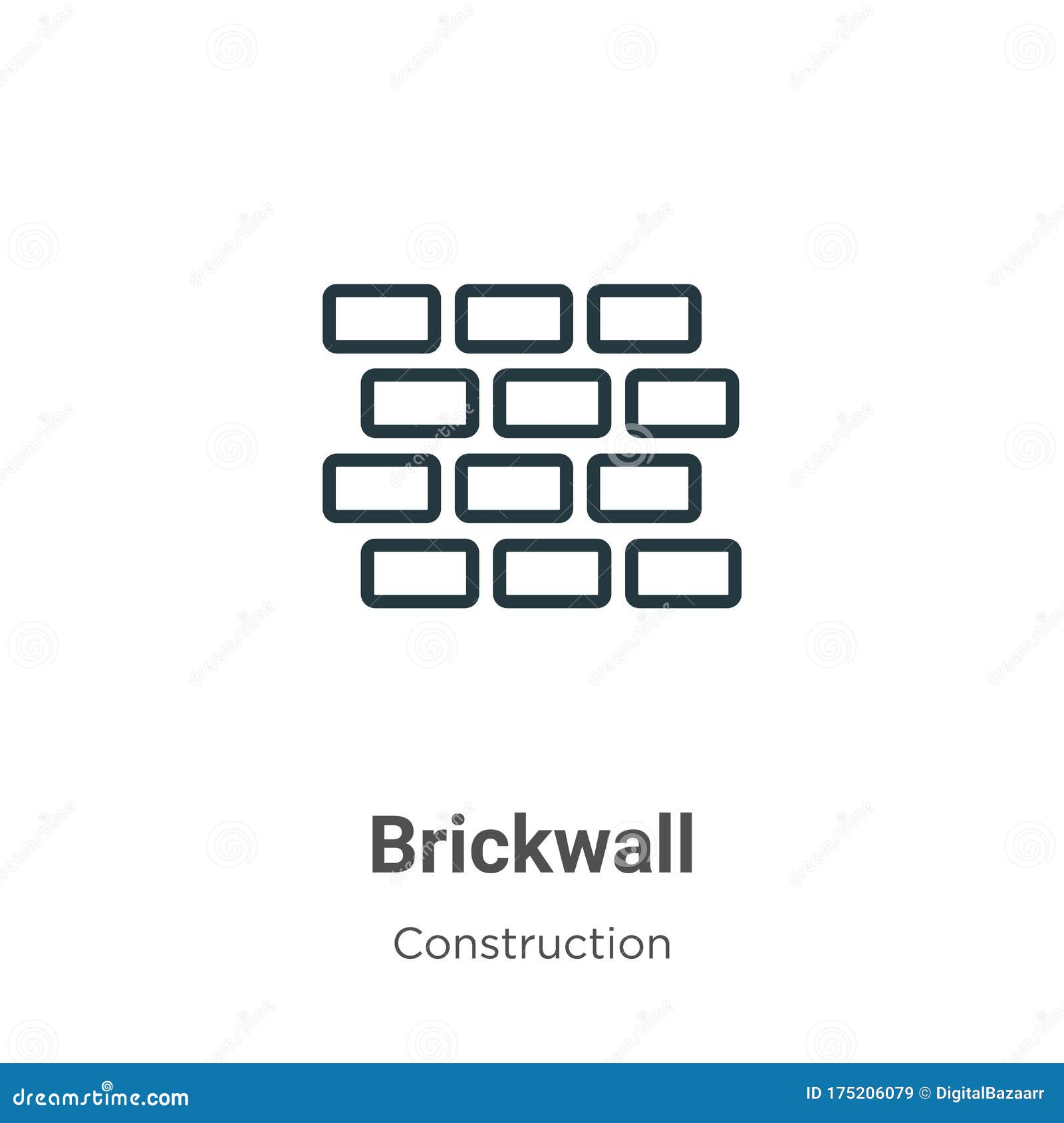 Brickwall Outline Vector Icon. Thin Line Black Brickwall Icon, Flat Vector Simple Element ...