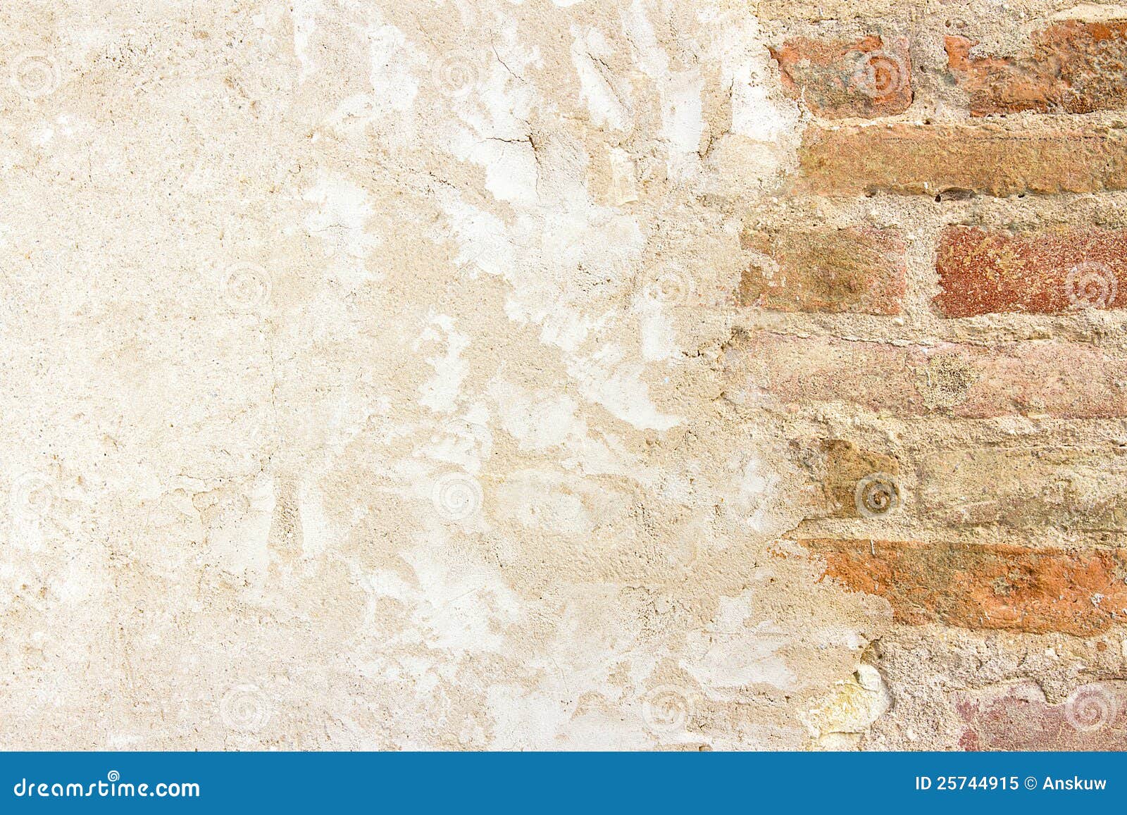 Brickwall with Plastered Wall Stock Image - Image of background, retro ...