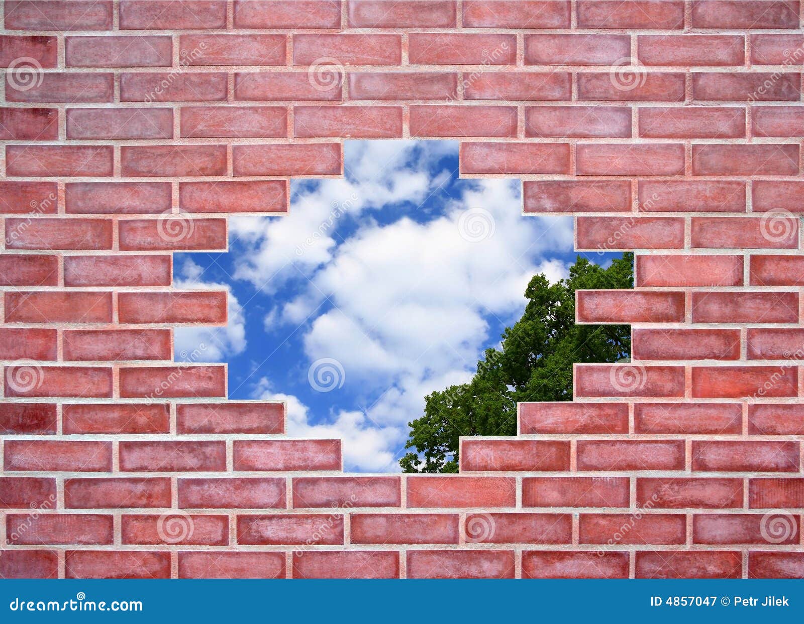 Brickwork and aperture stock image. Image of fissure, cloud - 4857047