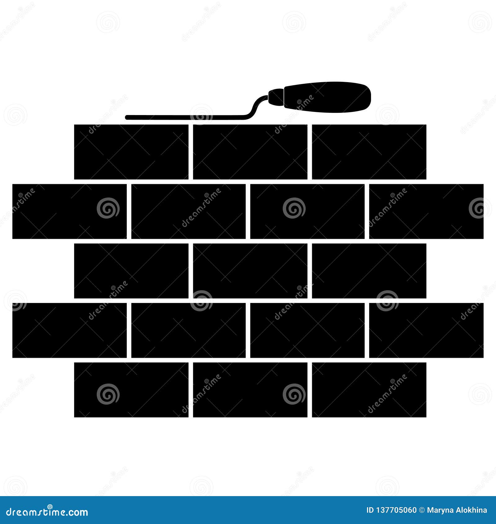 Brickwork and Building Trowel Icon. Masonry Flat Logo Stock ... Brickwork and Building Trowel Icon. Masonry Flat Logo Stock ...