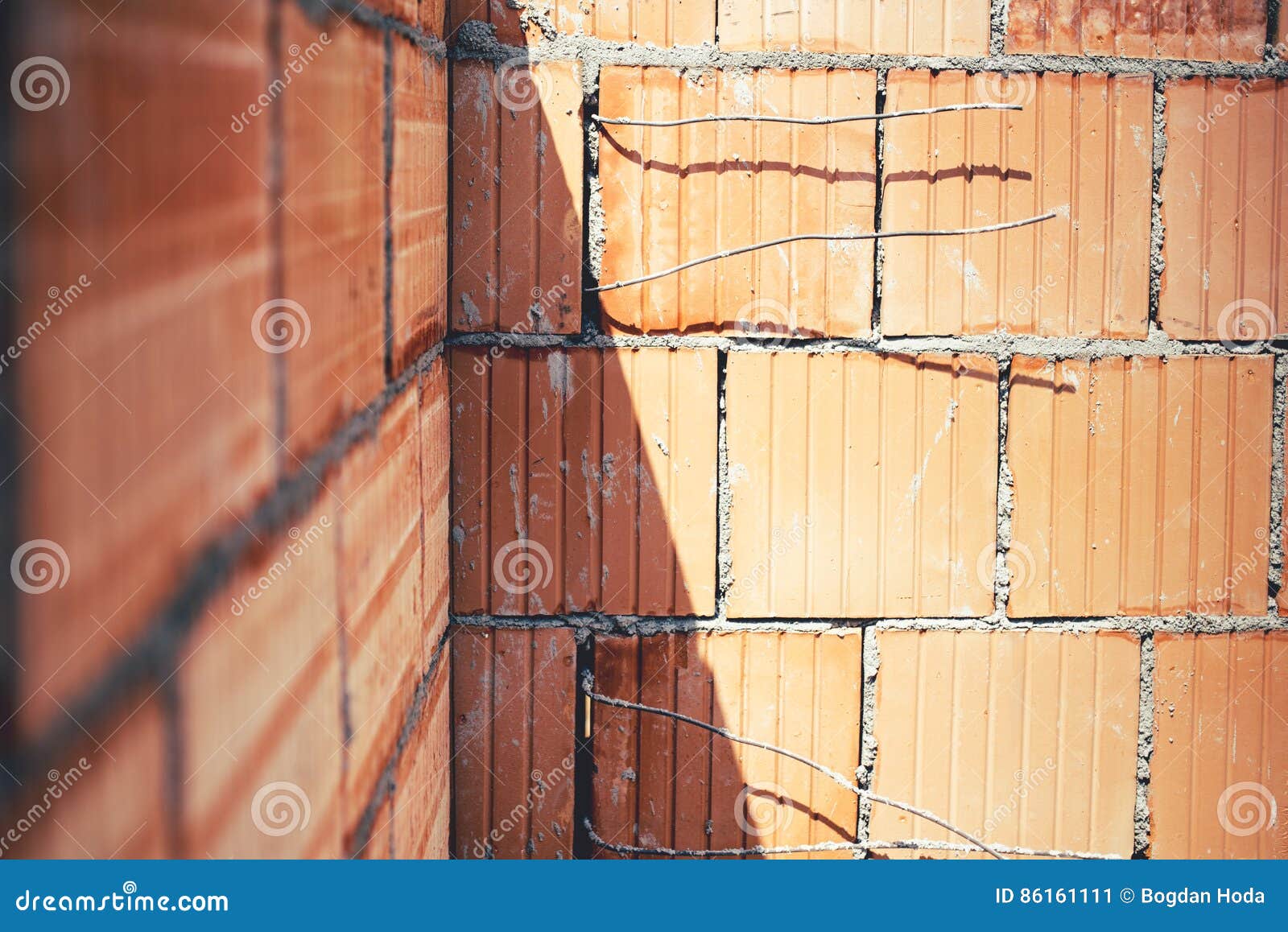Brickwork. Construction Site with Exterior Walls, Building Details ...