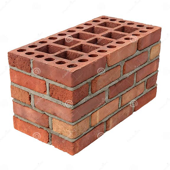 Brickwork 3D Icon on White Background â€ Construction and Building Concept Stock Illustration ...