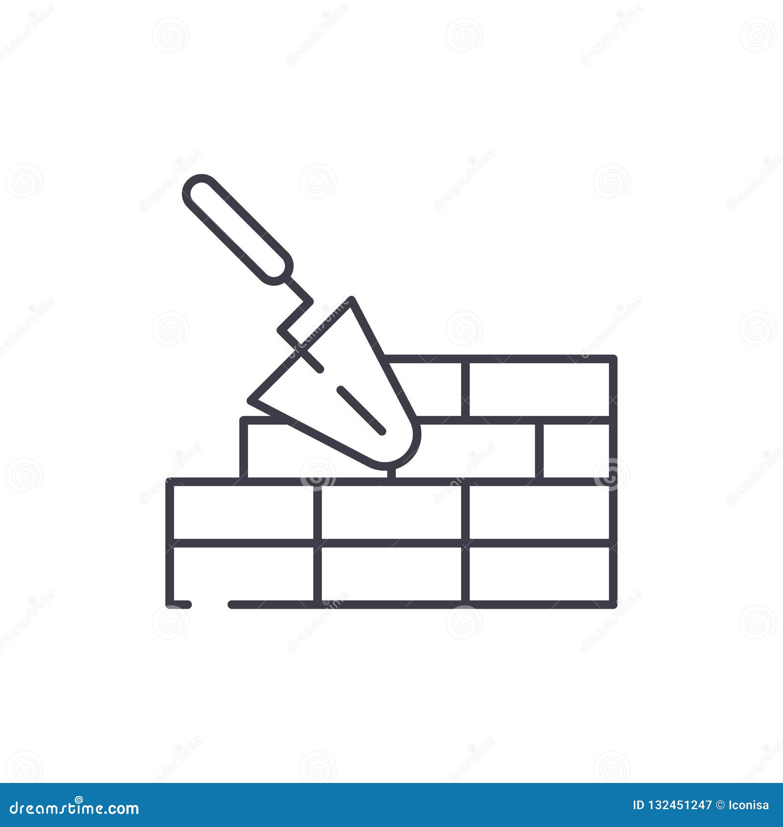 Brickwork Line Icon Concept. Brickwork Vector Linear Illustration ...