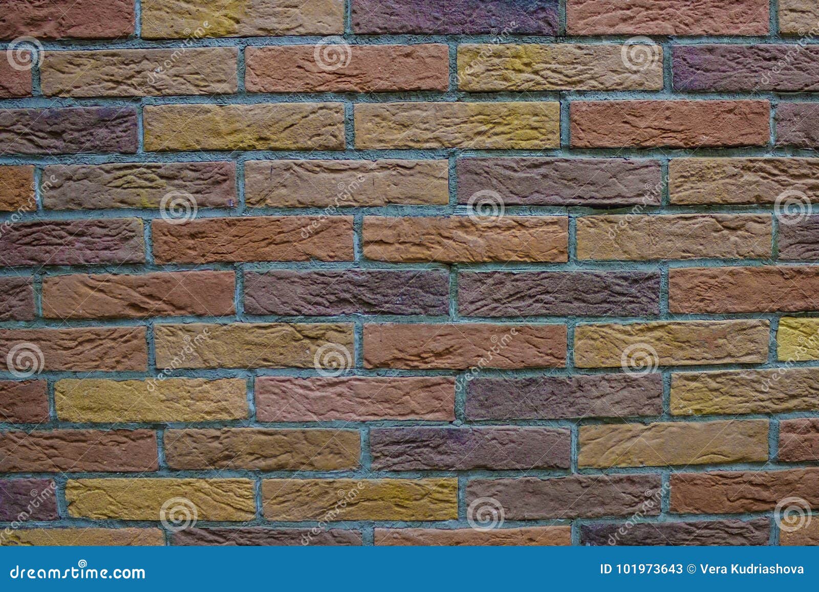 Brickwork Made of Colored Bricks. Stock Image - Image of side, wall ...
