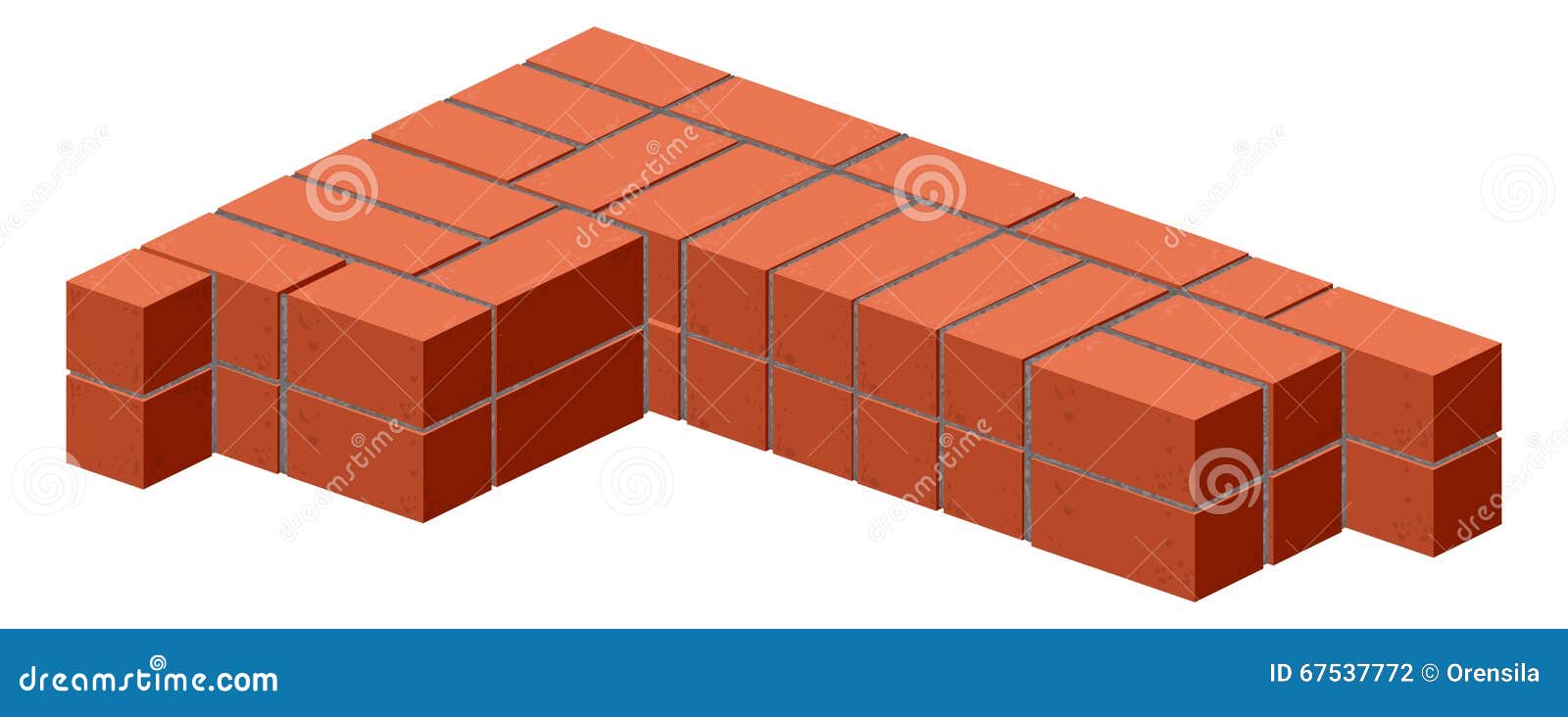 Brickwork. Masonry Bricks in Half. Construction of a Brick Wall Stock ...