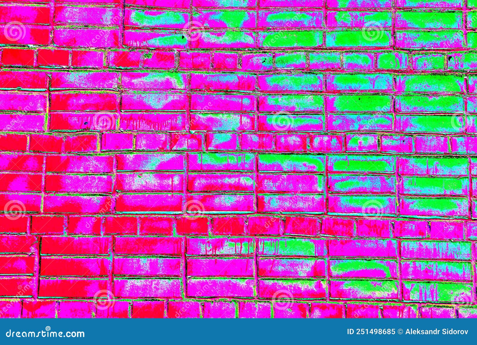 Brickwork Painted with Red Paint, Red Brick Background. Changed Color ...