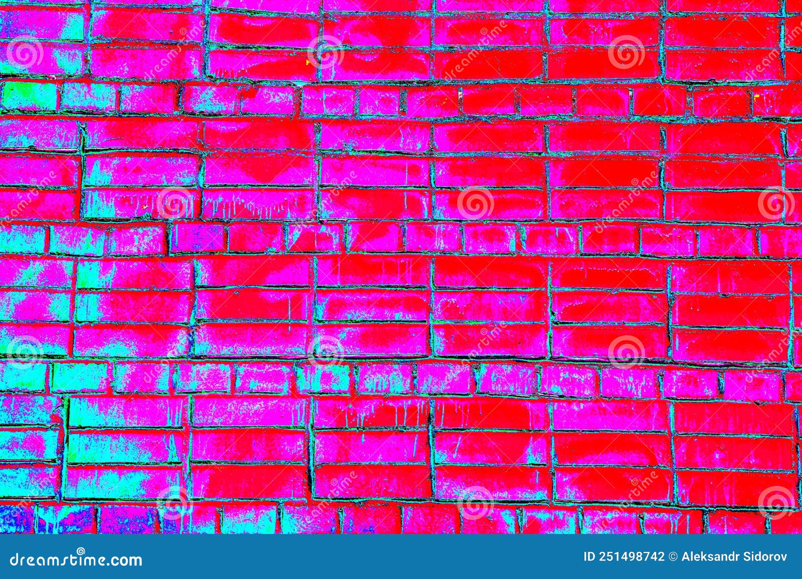 Brickwork Painted with Red Paint, Red Brick Background. Changed Color ...