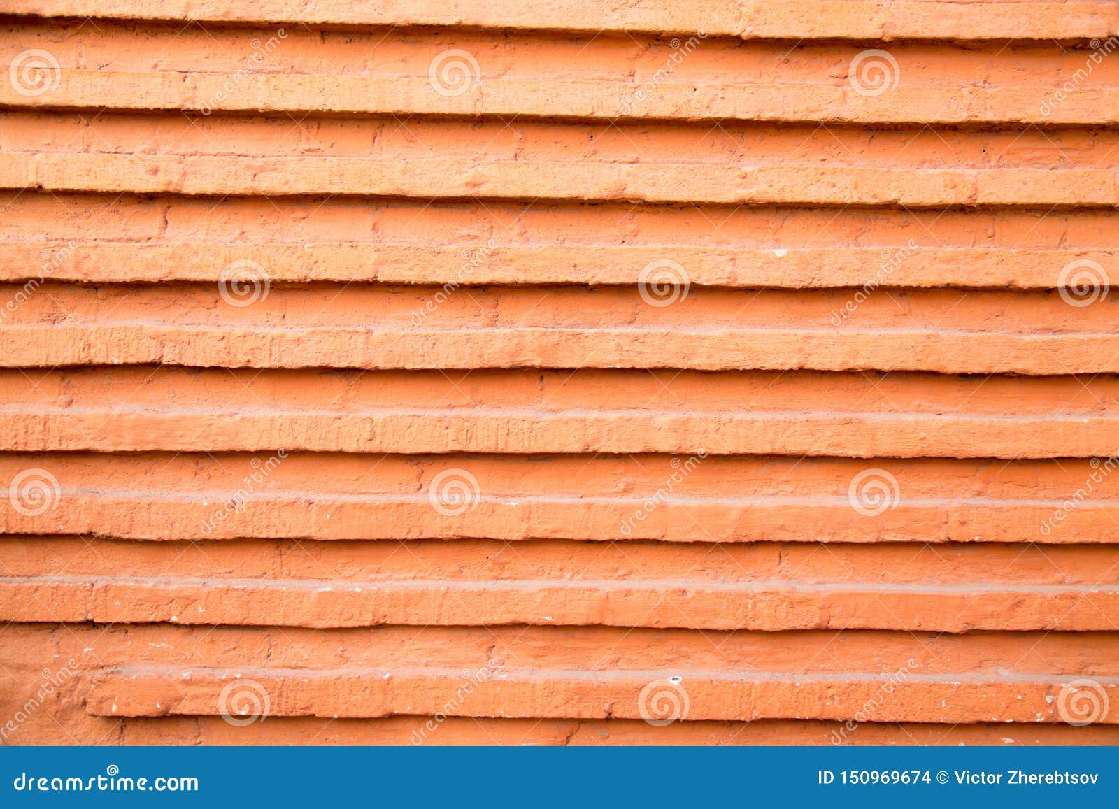 Brickwork of Red Brick with Projecting Horizontal Rows. Stock Photo ...