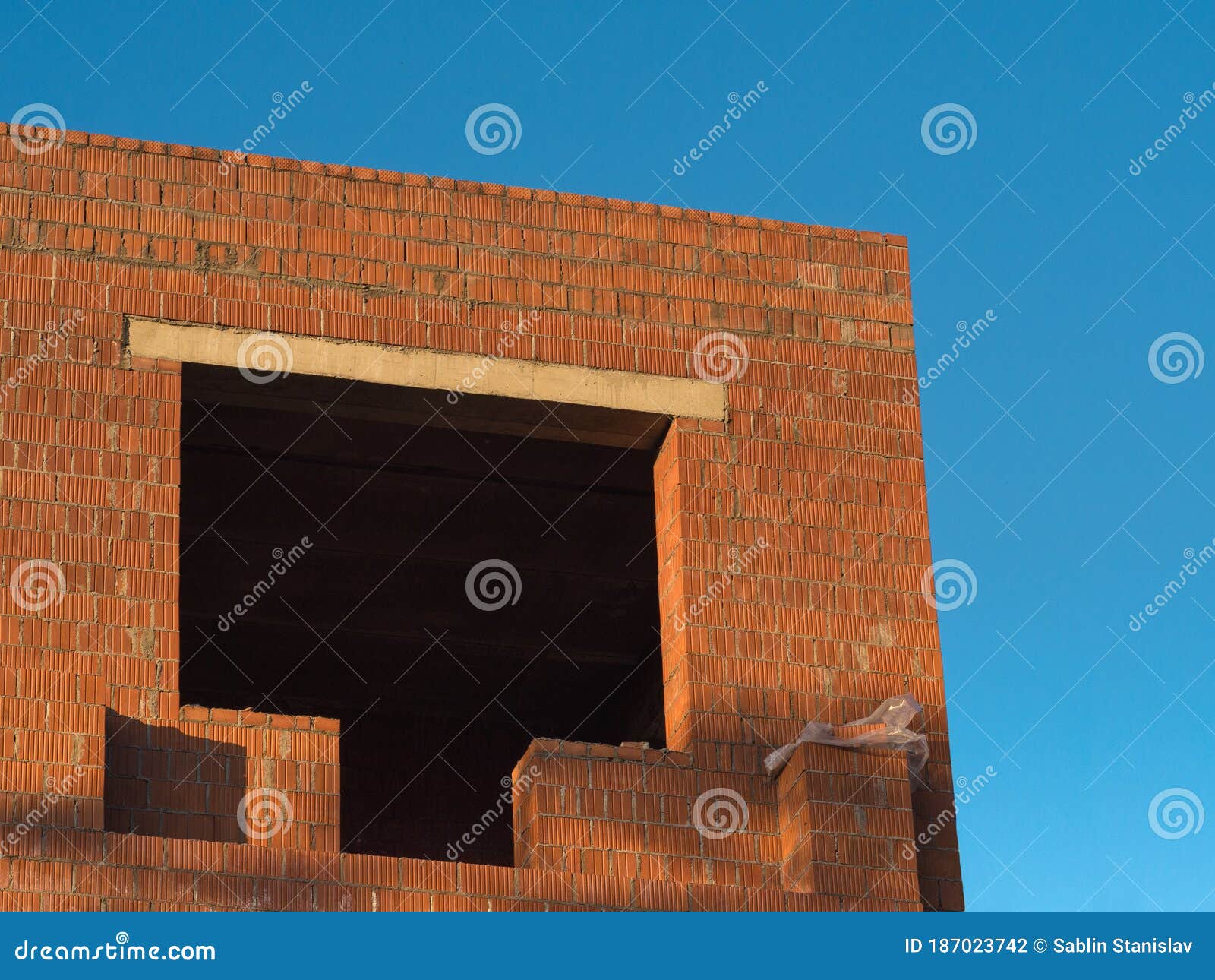 The Brickwork of the Window Opening during the Construction of the ...