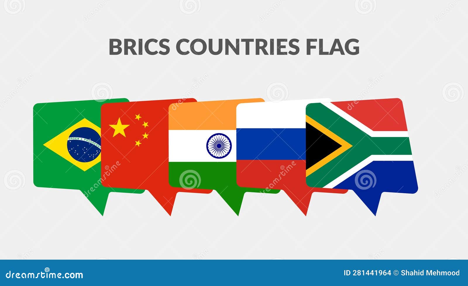 BRICS Countries Chat Flag Icon Collection Stock Vector - Illustration ...