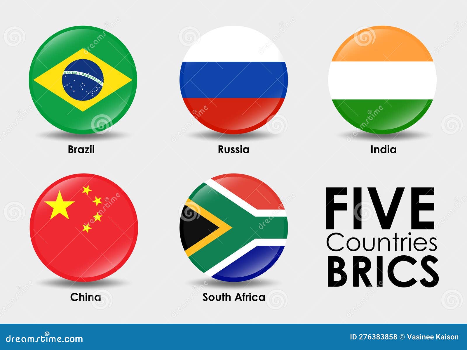 Flags Of The BRICS Countries Vector Illustration | CartoonDealer.com ...