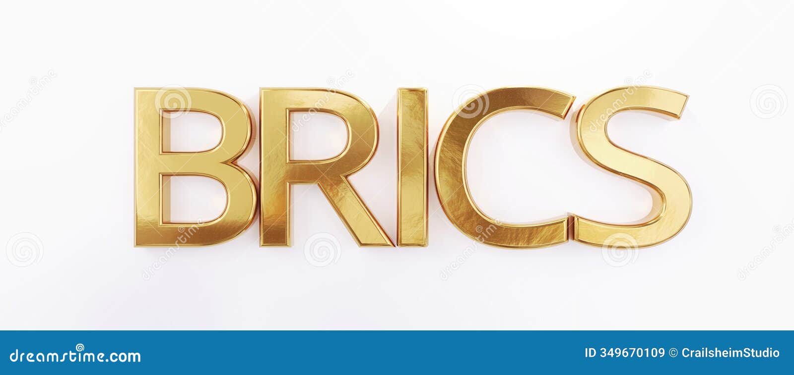 Golden BRICS Symbols Overlayed With Currency Icons From Member N Stock ...