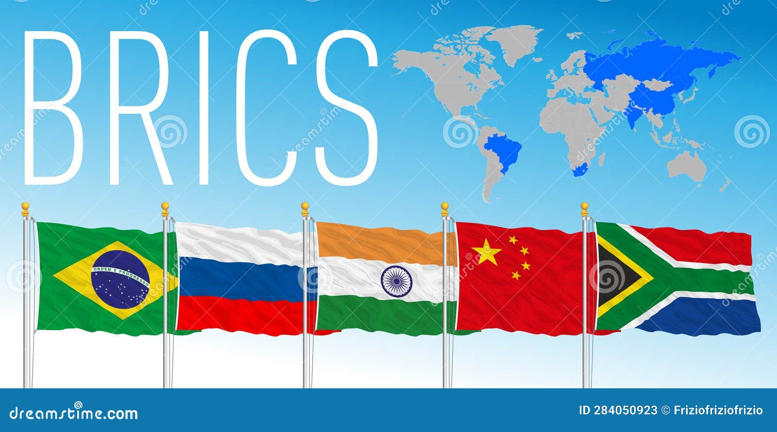BRICS Summit, Flags Of The Countries And Map Royalty-Free Illustration ...