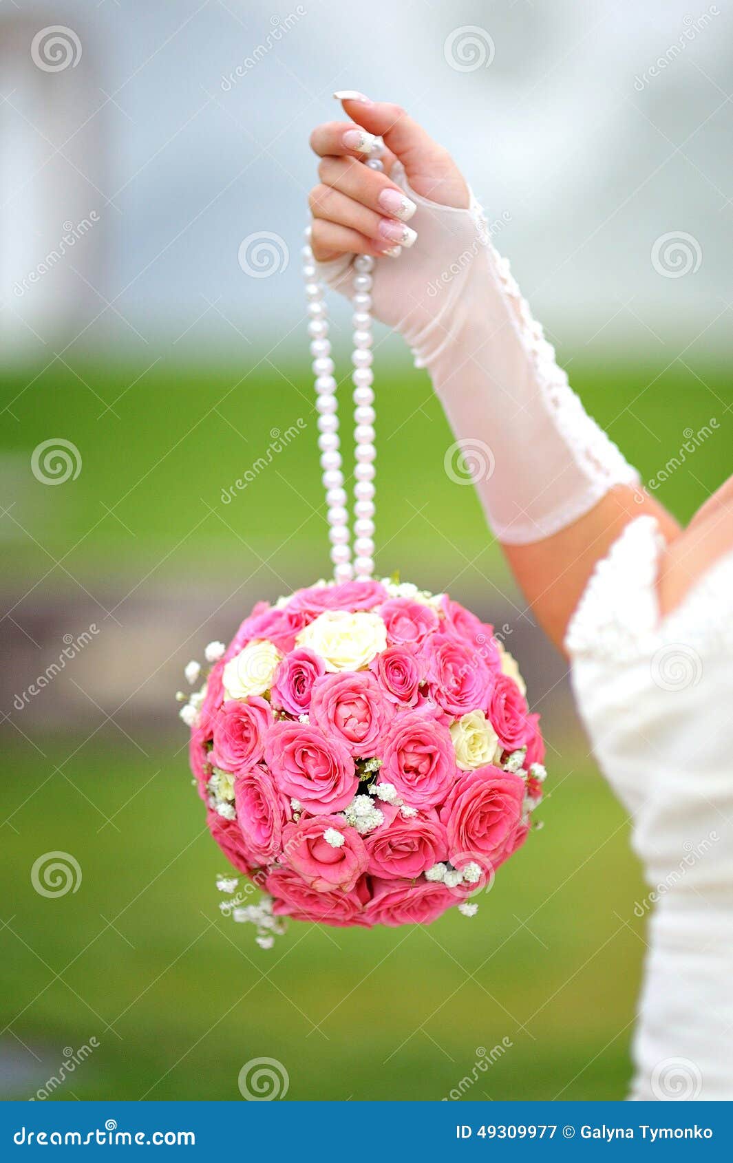 Bridal Bouquet Round Shape of Pink Roses Stock Image - Image of bouquet ...