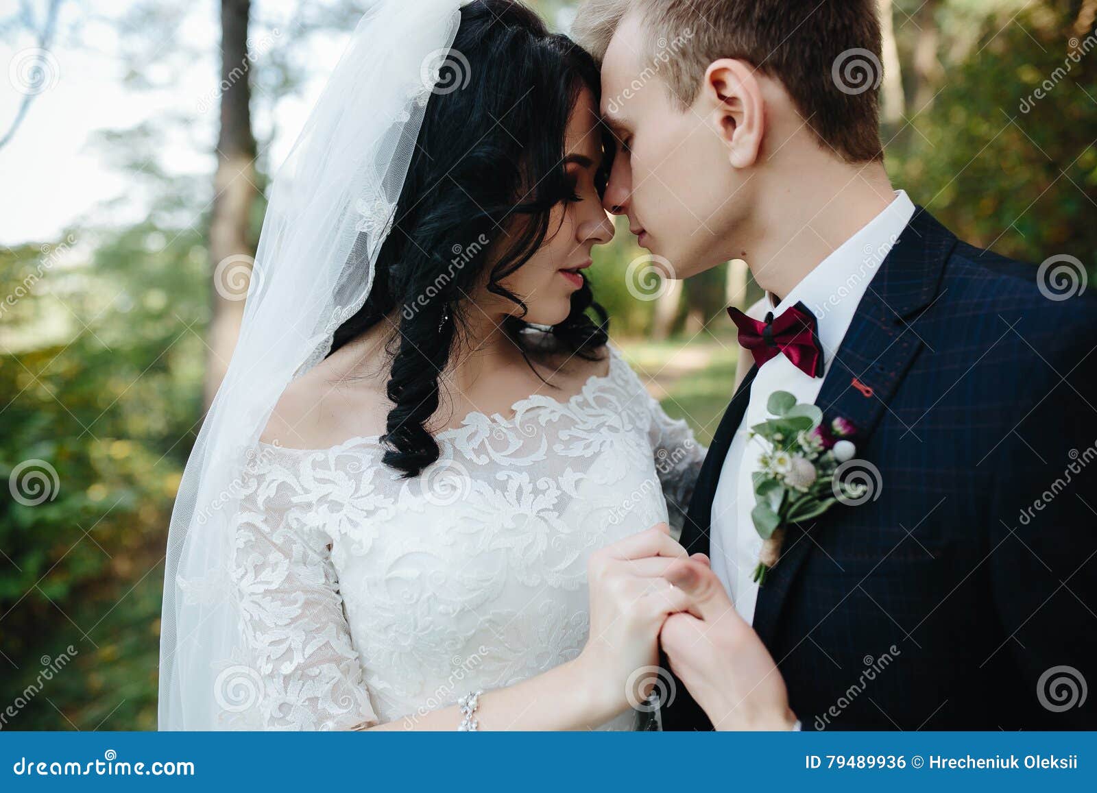 Bridal Couple Close To Each Other Stock Photo - Image of caucasian ...
