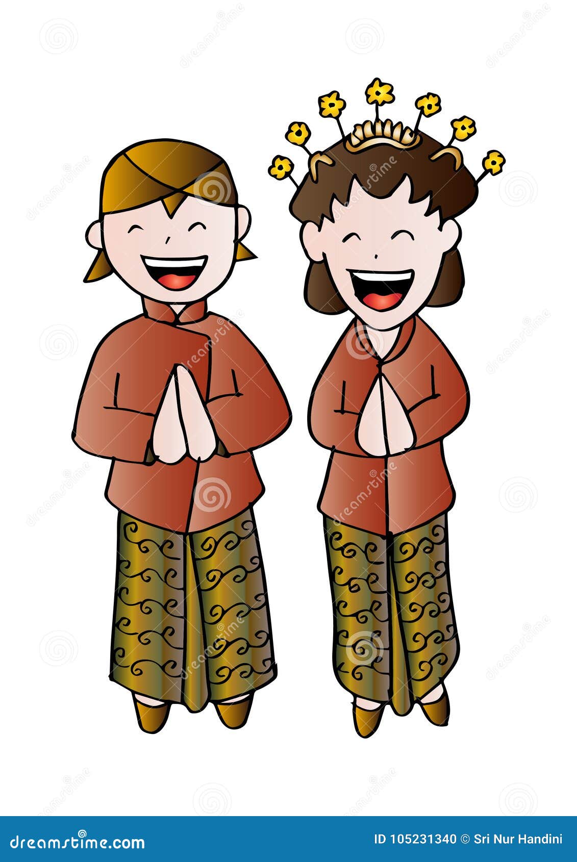 Bridal couple java. stock vector. Illustration of rope - 105231340