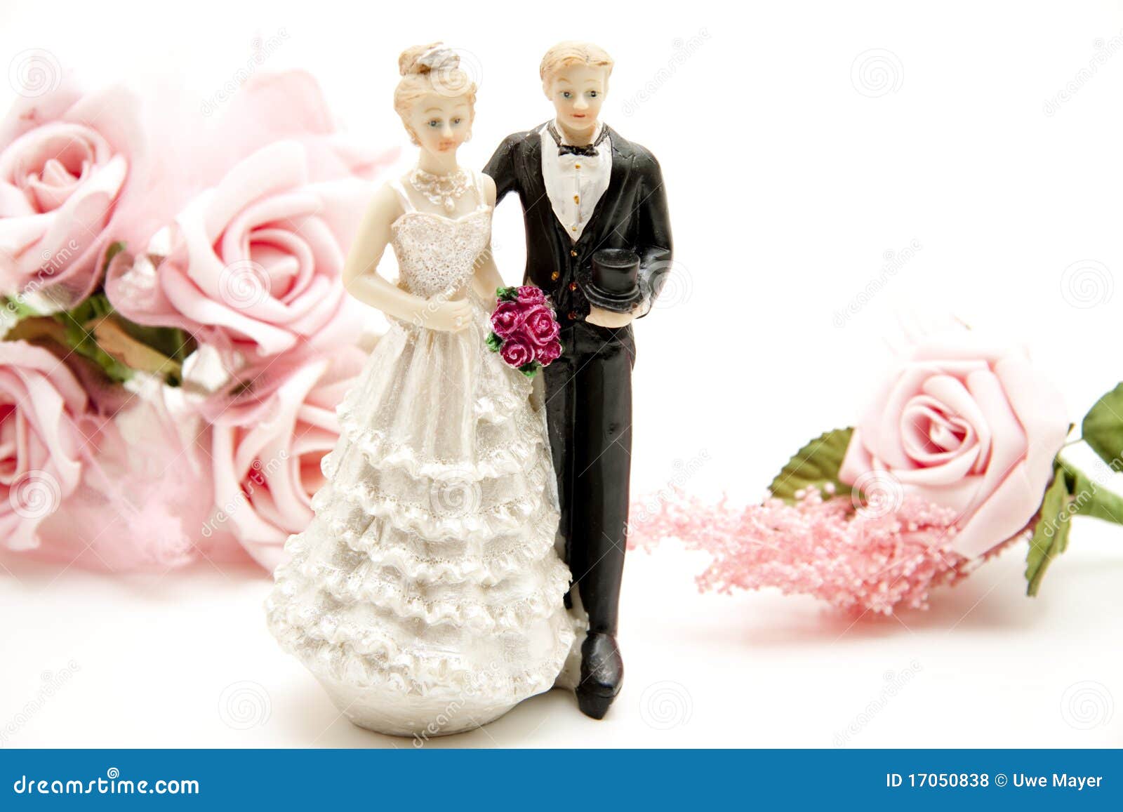 Bridal Couple with Pink Roses Stock Photo - Image of bridal, wedoling ...