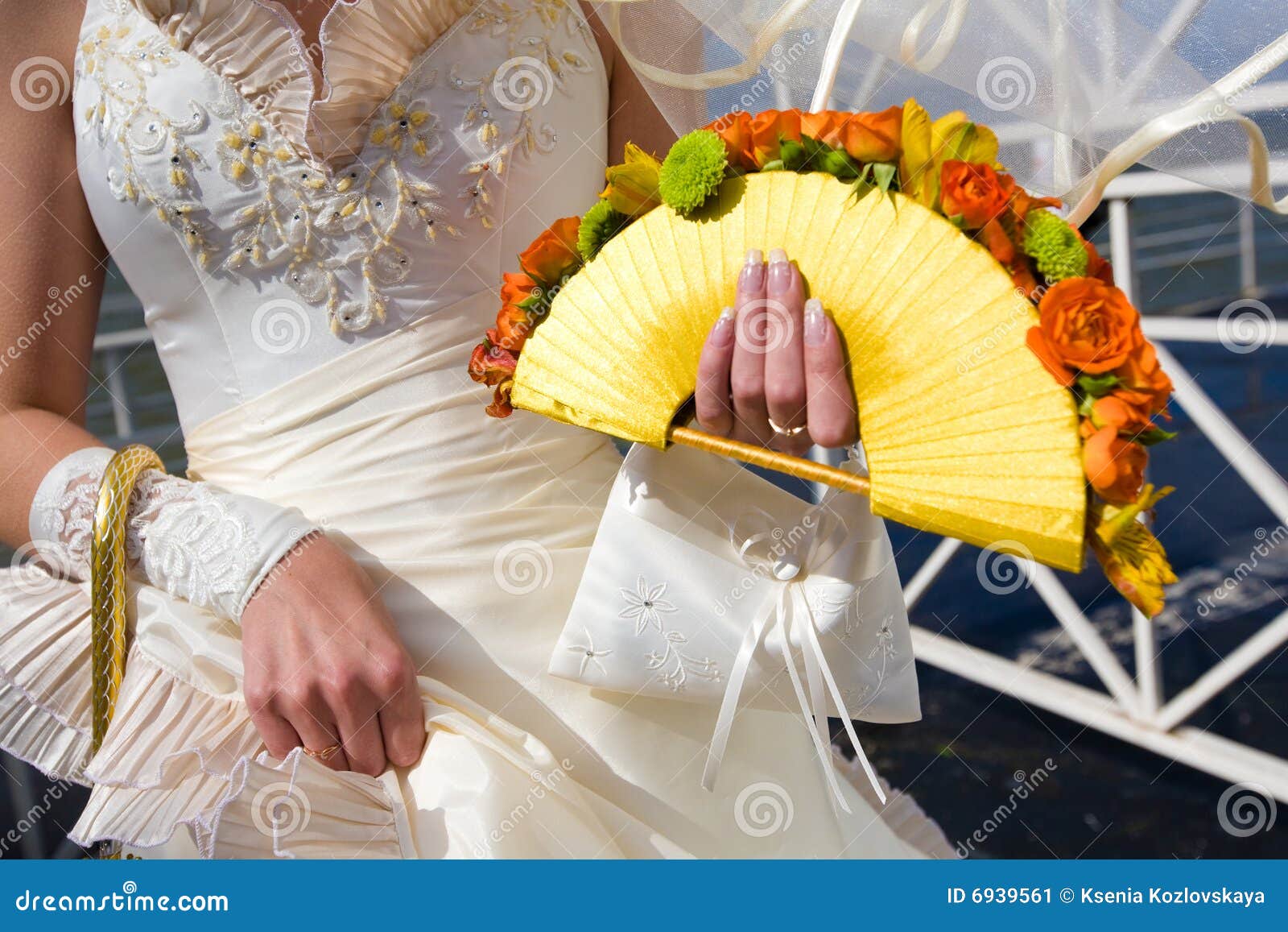 Bridal Hands with Bouquet of Flowers Stock Image - Image of beautiful ...