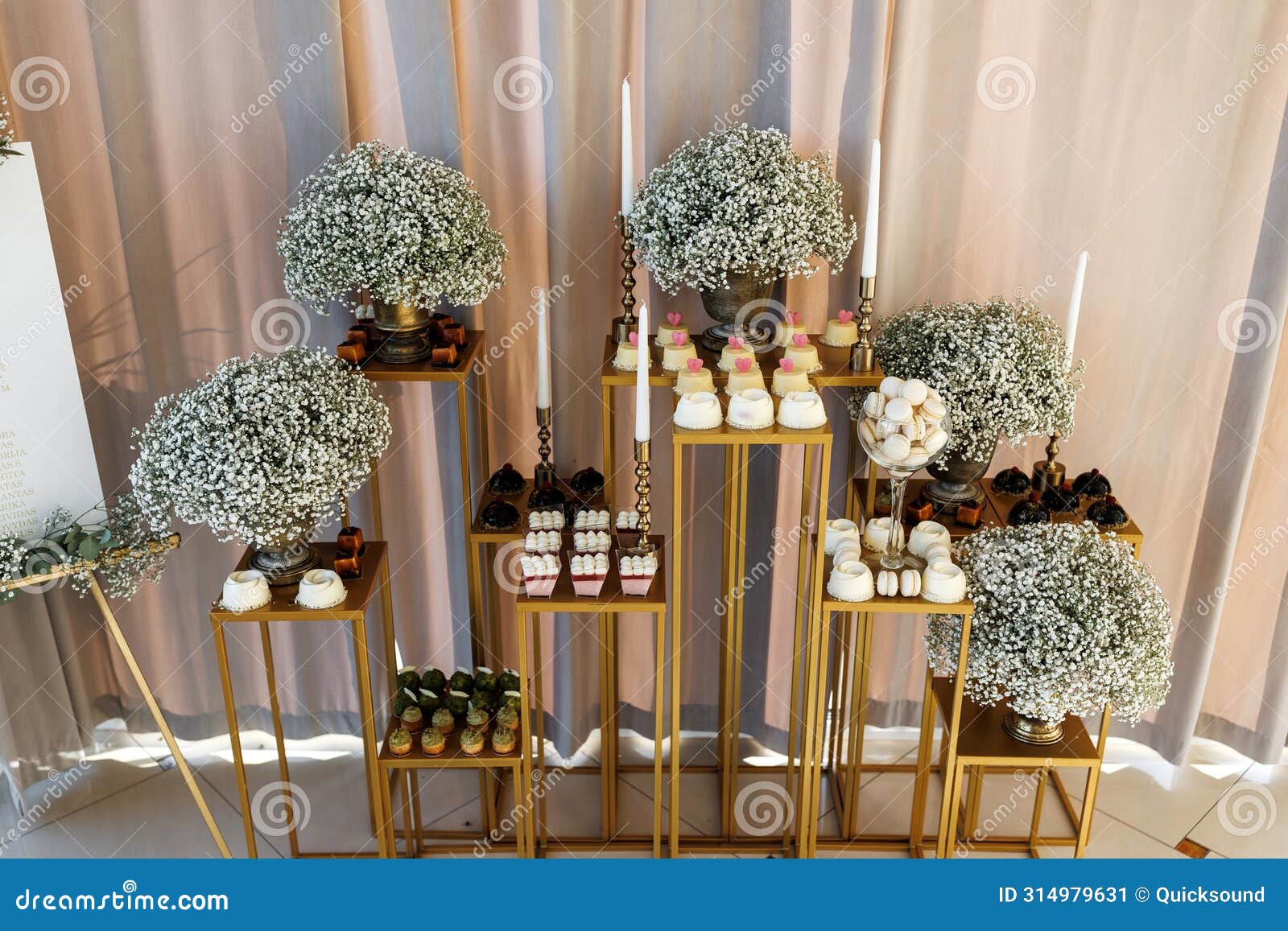 Bridal Shower Cake Table Setup Stock Image - Image of baked ...