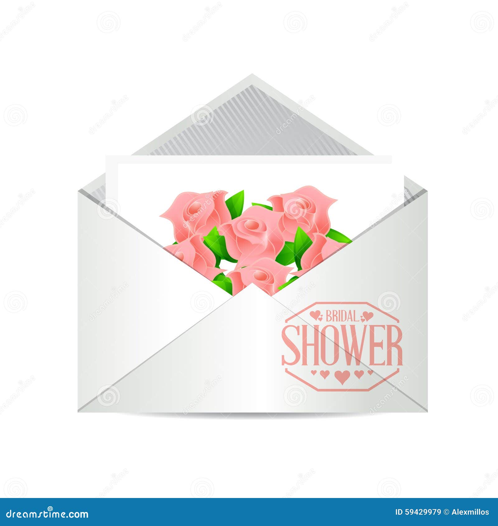 Bridal Shower Envelope Invite Sign Stock Illustration - Illustration of ...