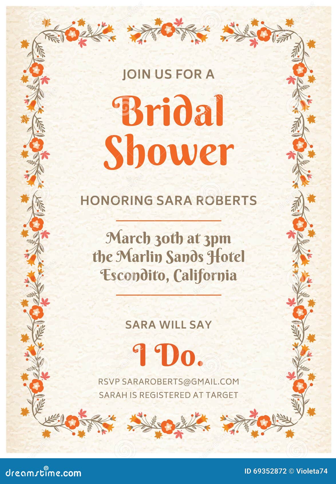 Bridal Shower Invitation Card Stock Vector - Illustration of happynes ...