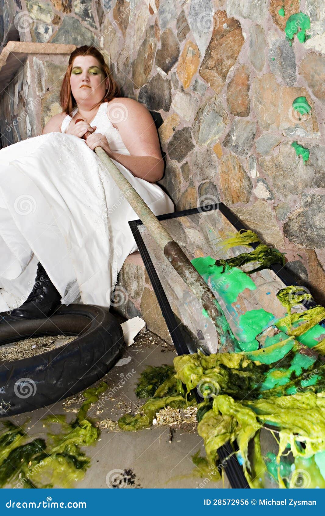 Bridal Trash the Dress stock photo. Image of mess, attractive - 28572956