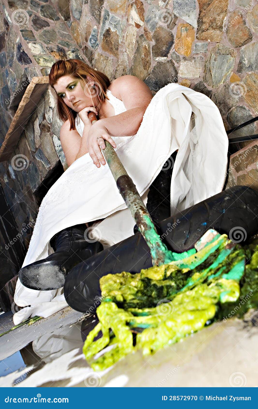 Bridal Trash the Dress stock photo. Image of girl, wall - 28572970
