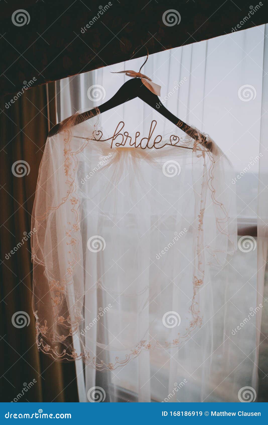 Wedding Bridal Veil. stock image. Image of gown, hanging - 168186919