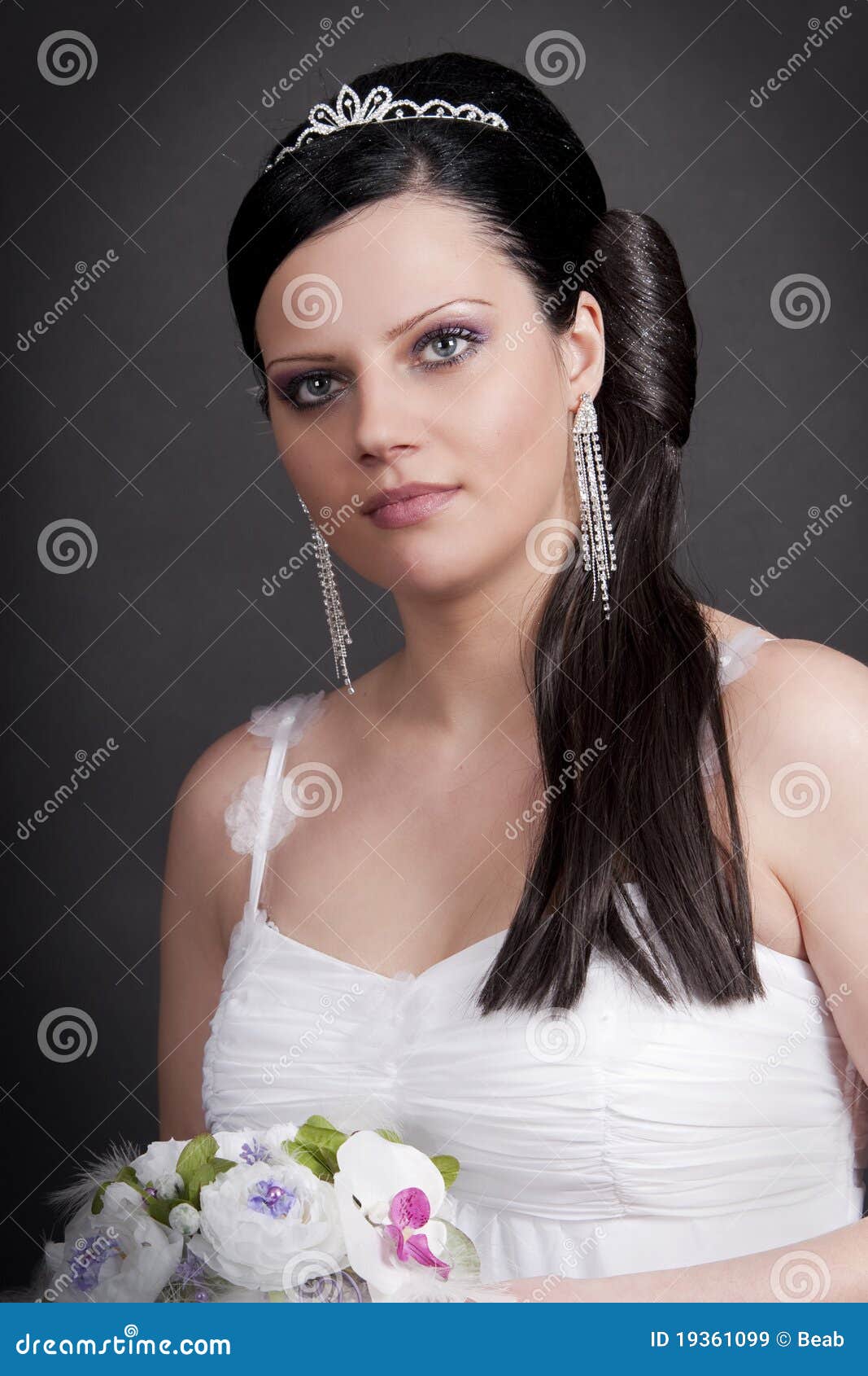 Bride stock image. Image of feeling, look, flowers, relationship - 19361099