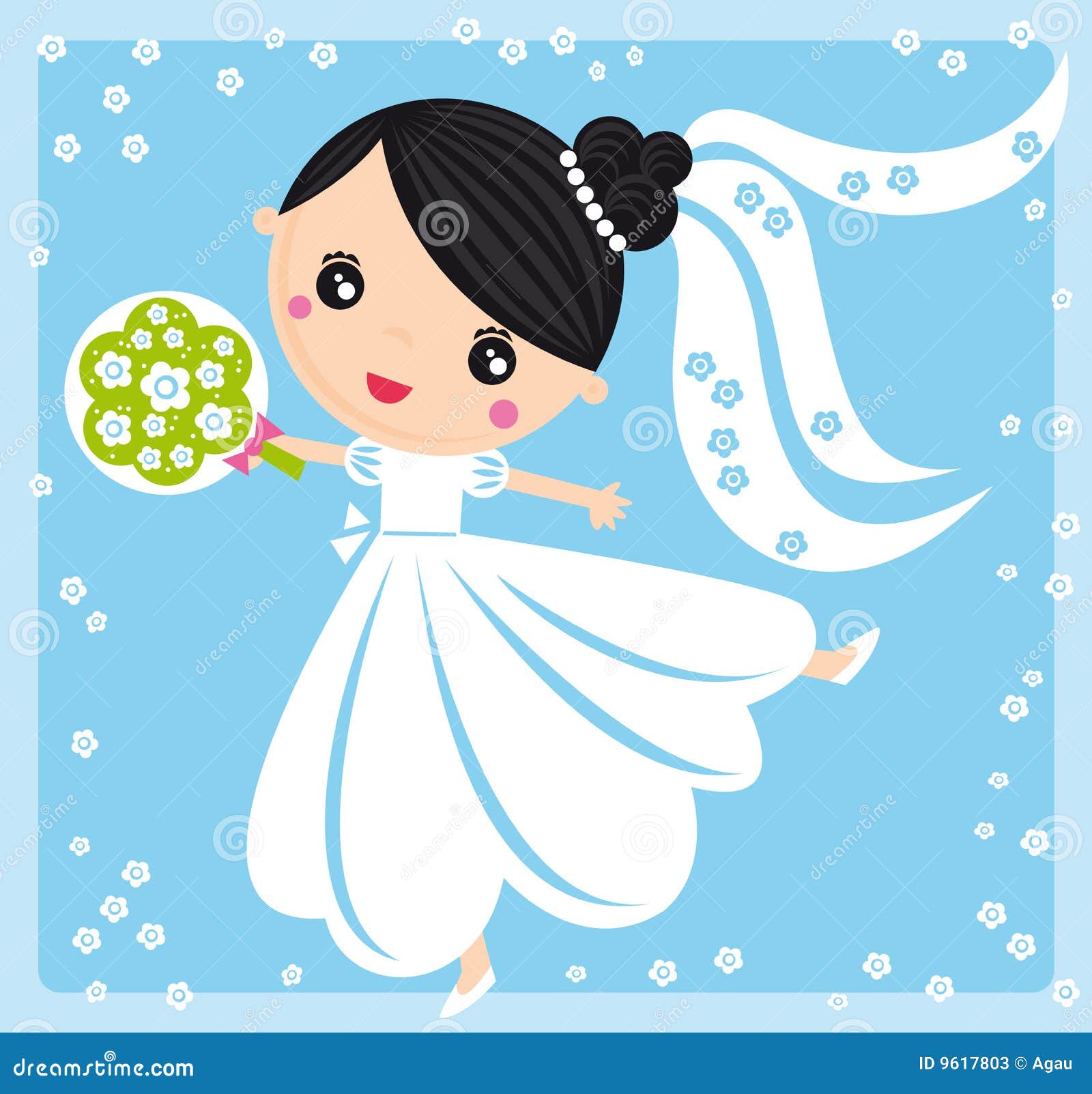 Bride stock vector. Illustration of dress, beautiful, love - 9617803