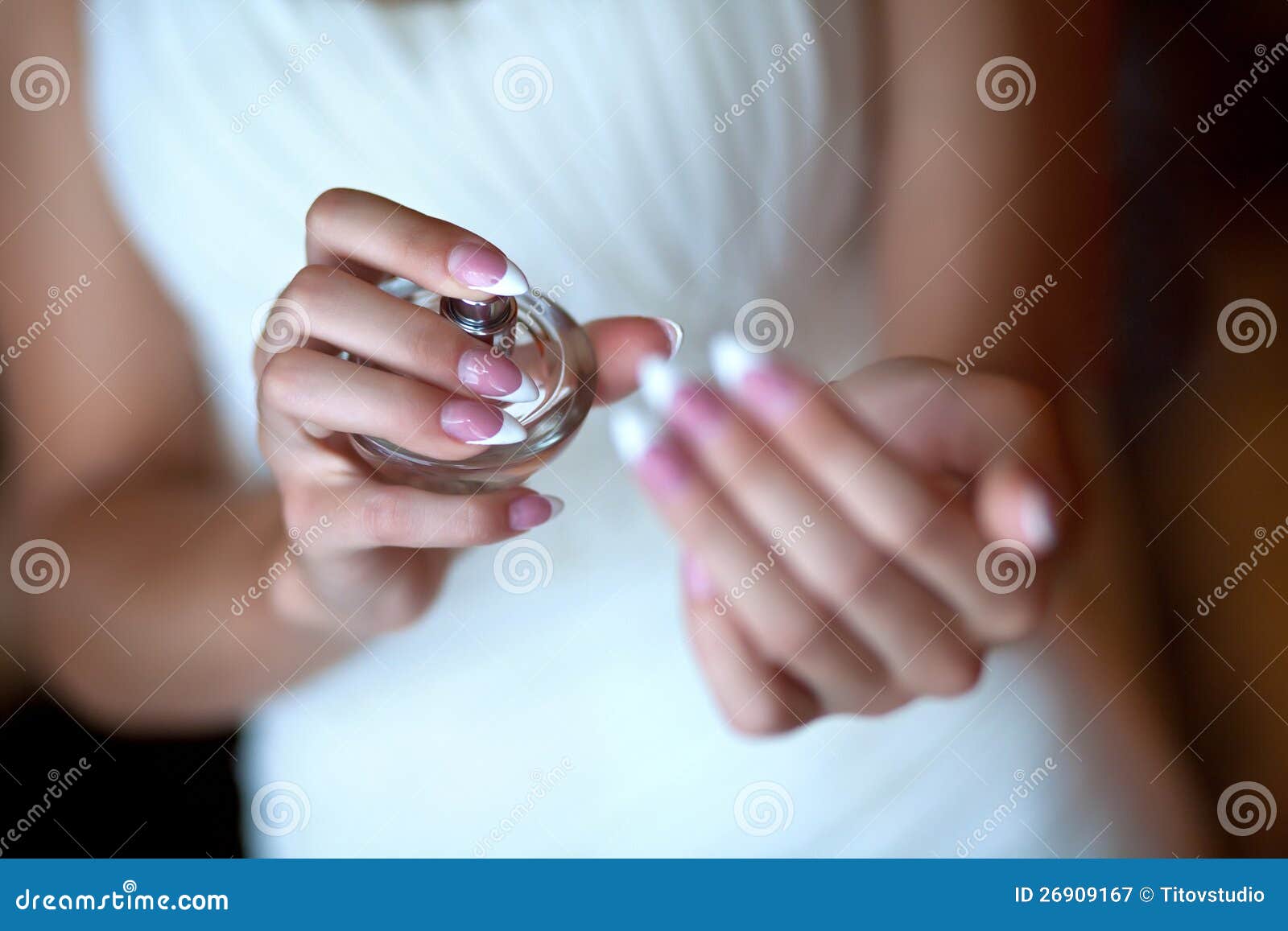 Bride Applying Perfume on Her Wrist Stock Image - Image of fragrance ...