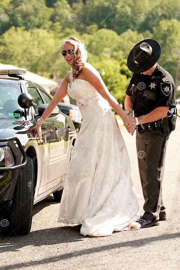 A Bride is Arrested on Her Wedding Day Stock Photo - Image of convict ...