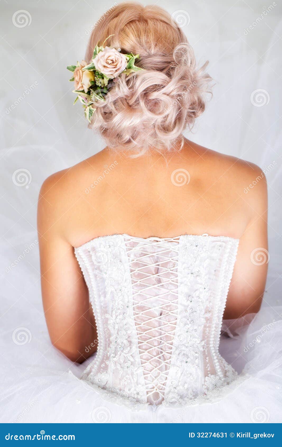 Bride back view stock image. Image of flower, softness - 32274631