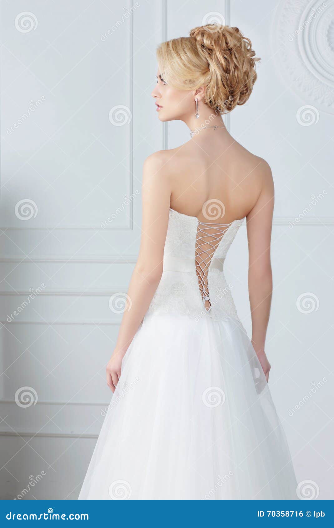 Bride. Back view stock photo. Image of model, human, girl - 70358716