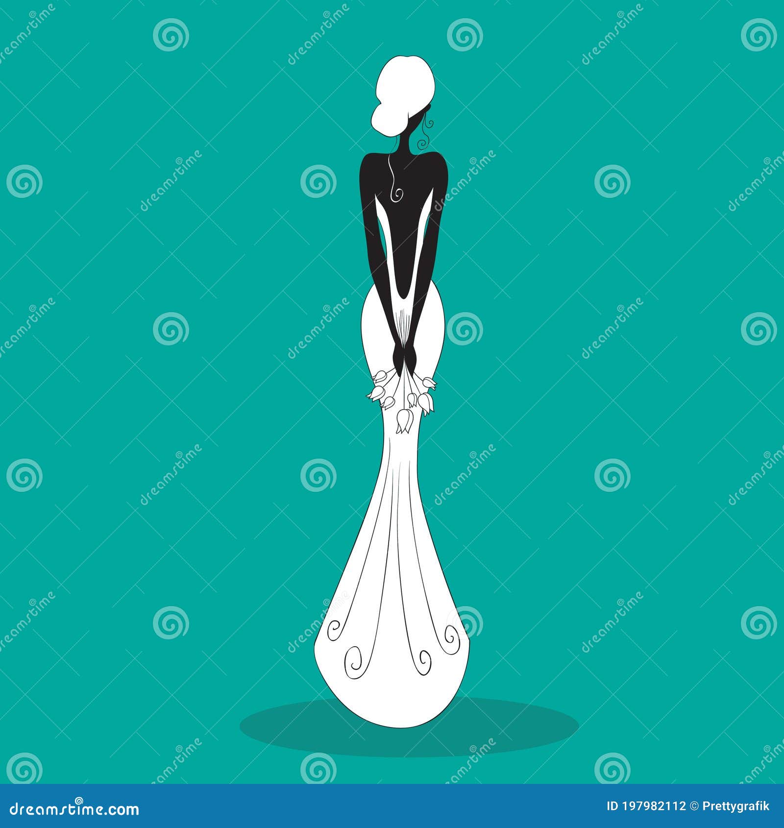 Bride back white 03 stock vector. Illustration of back - 197982112