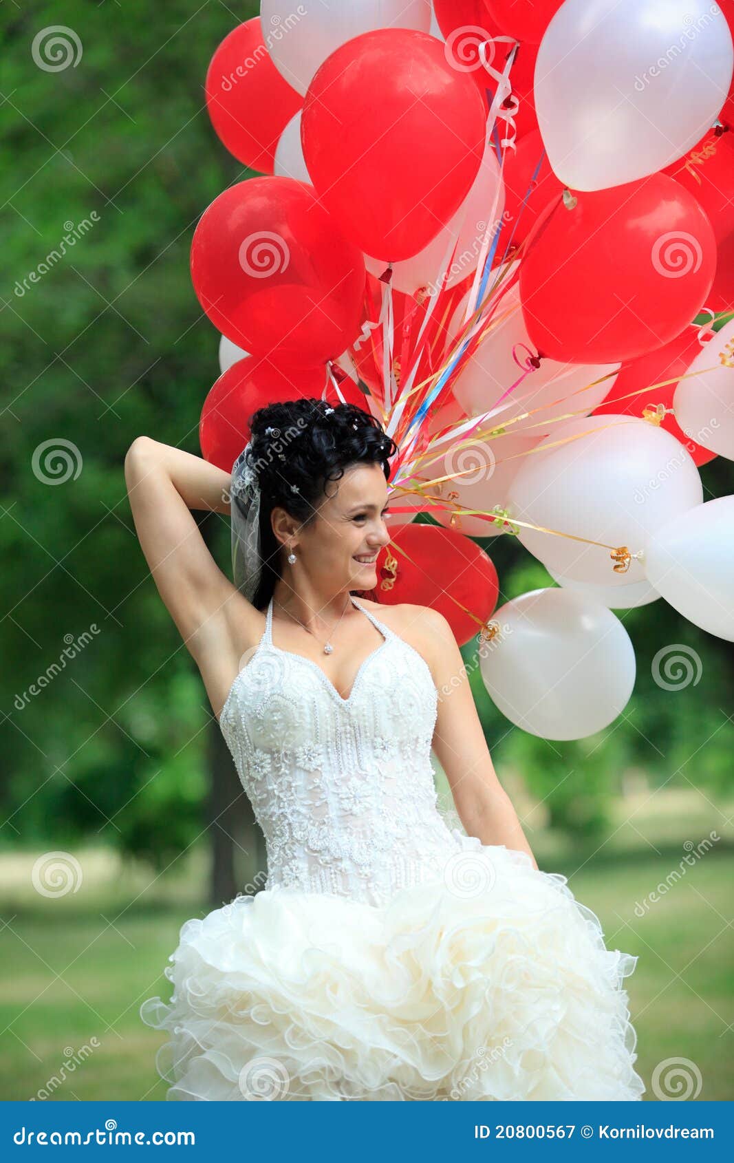 Bride with balloon stock image. Image of white, happiness - 20800567