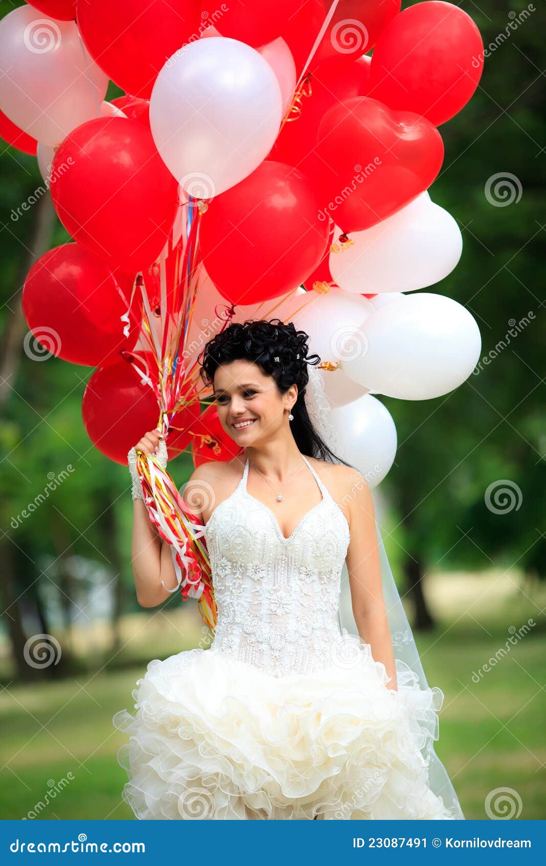 Bride with balloon stock image. Image of woman, female - 23087491