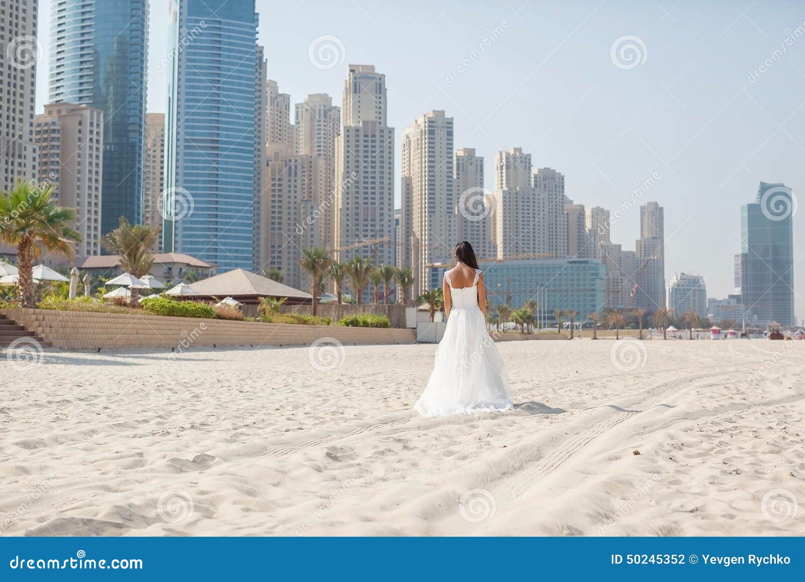 Bride at Beach Wedding stock photo. Image of smiling - 50245352
