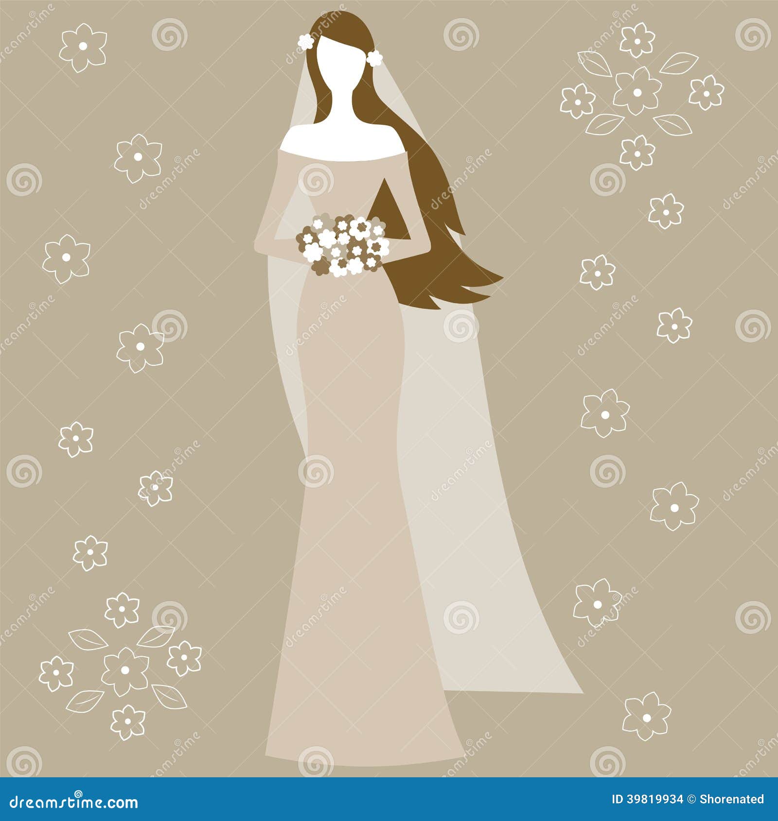 Bride stock vector. Illustration of painting, elegance - 39819934