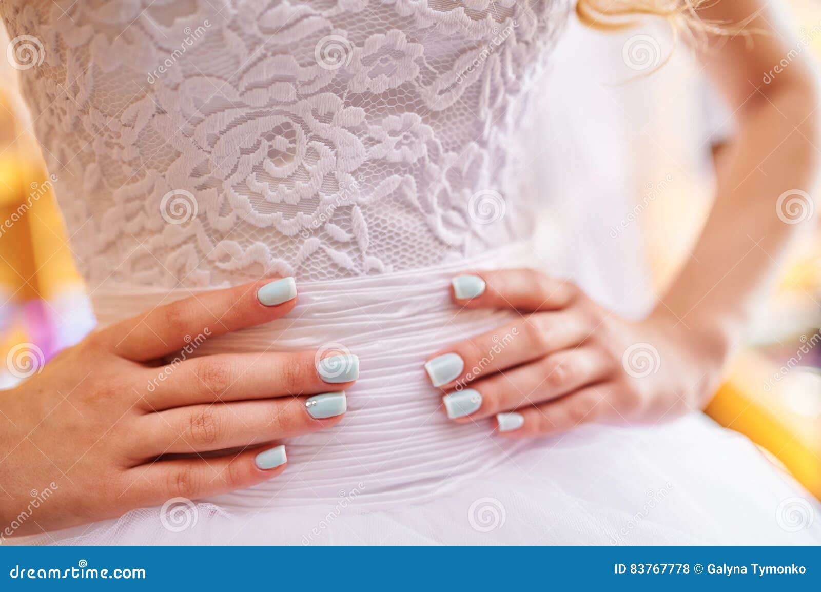 Bride with Beautiful Manicure in Wedding Day Stock Photo - Image of ...