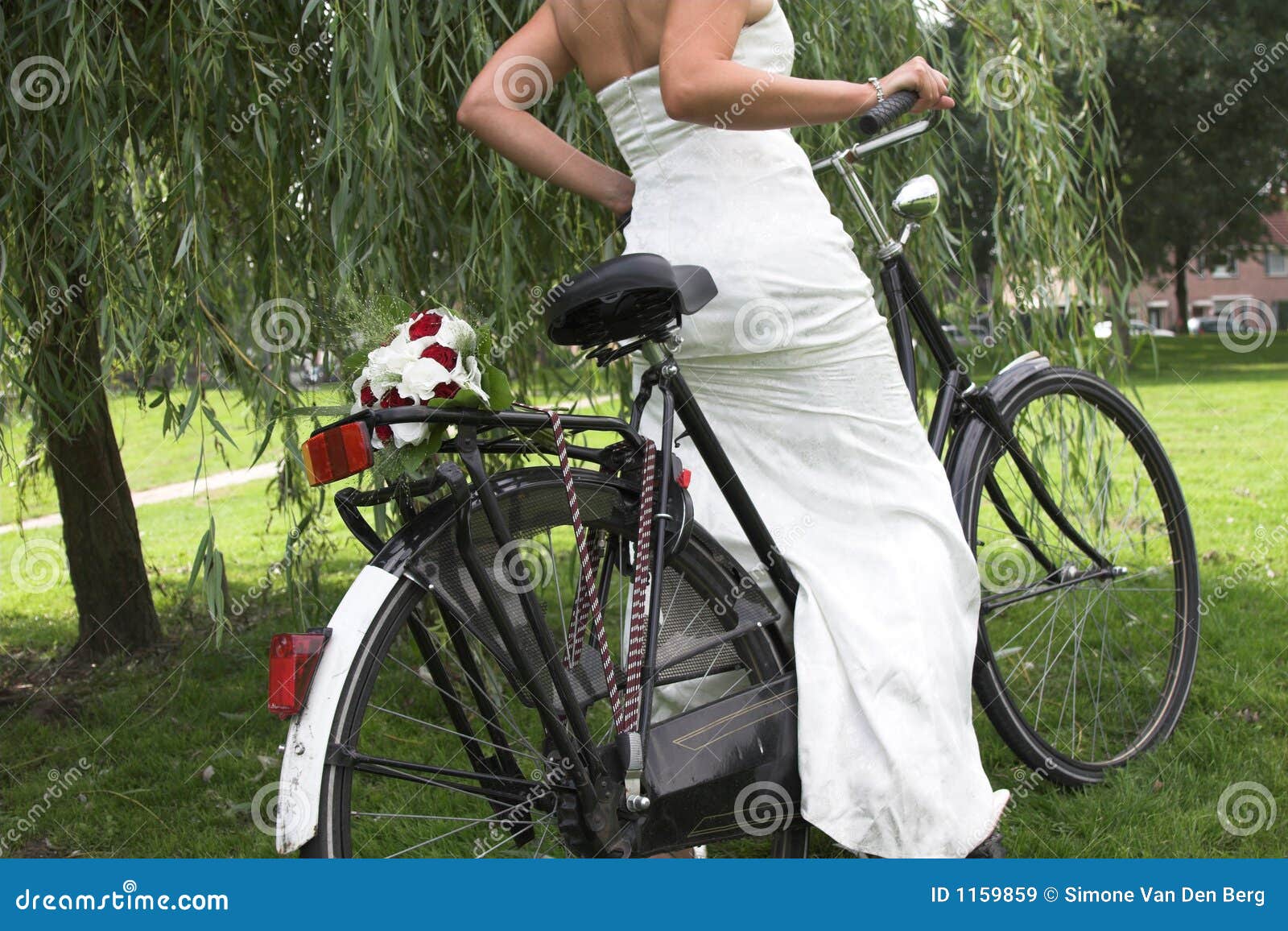 Bride on a bike stock image. Image of bride, summer, humour - 1159859