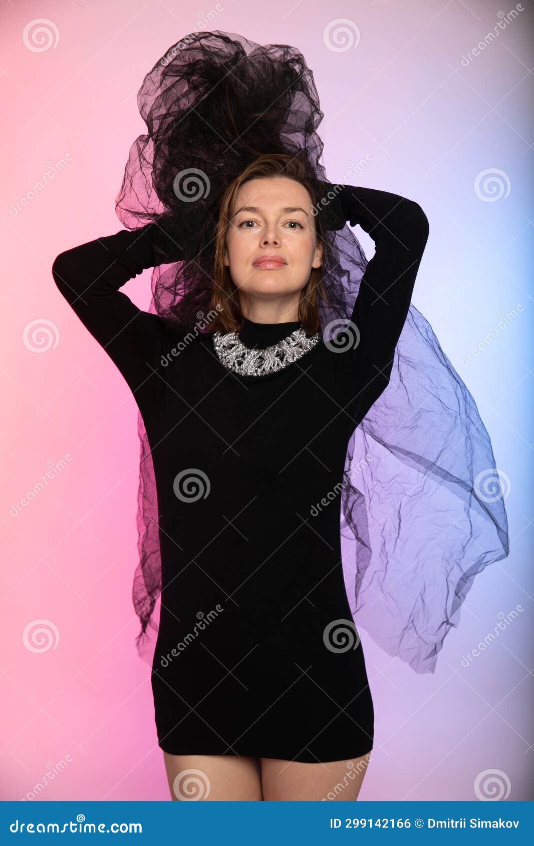 Beautiful Bride in Black Witch Wedding Dress Stock Photo - Image of ...