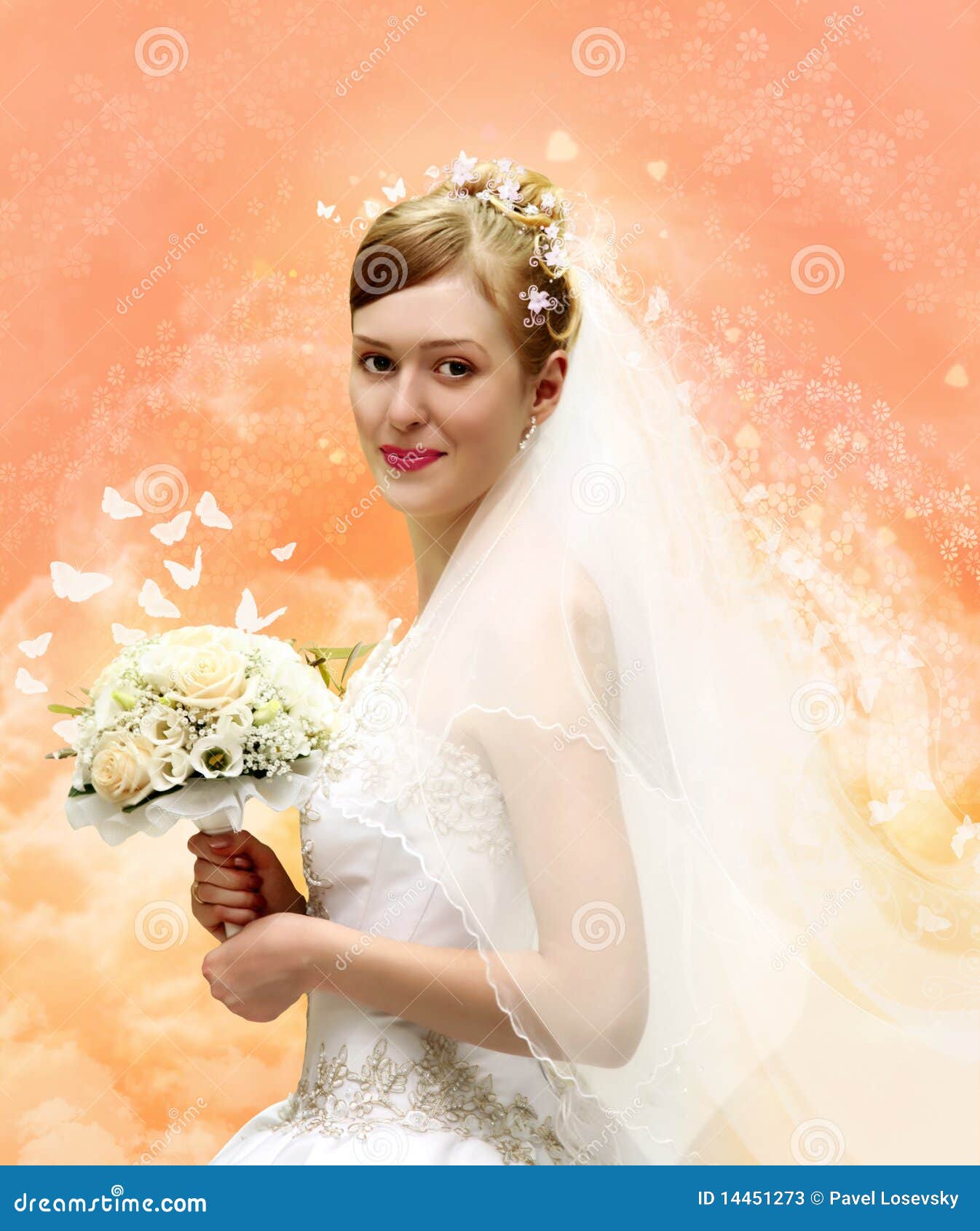 Bride with bouquet collage stock image. Image of adult - 14451273