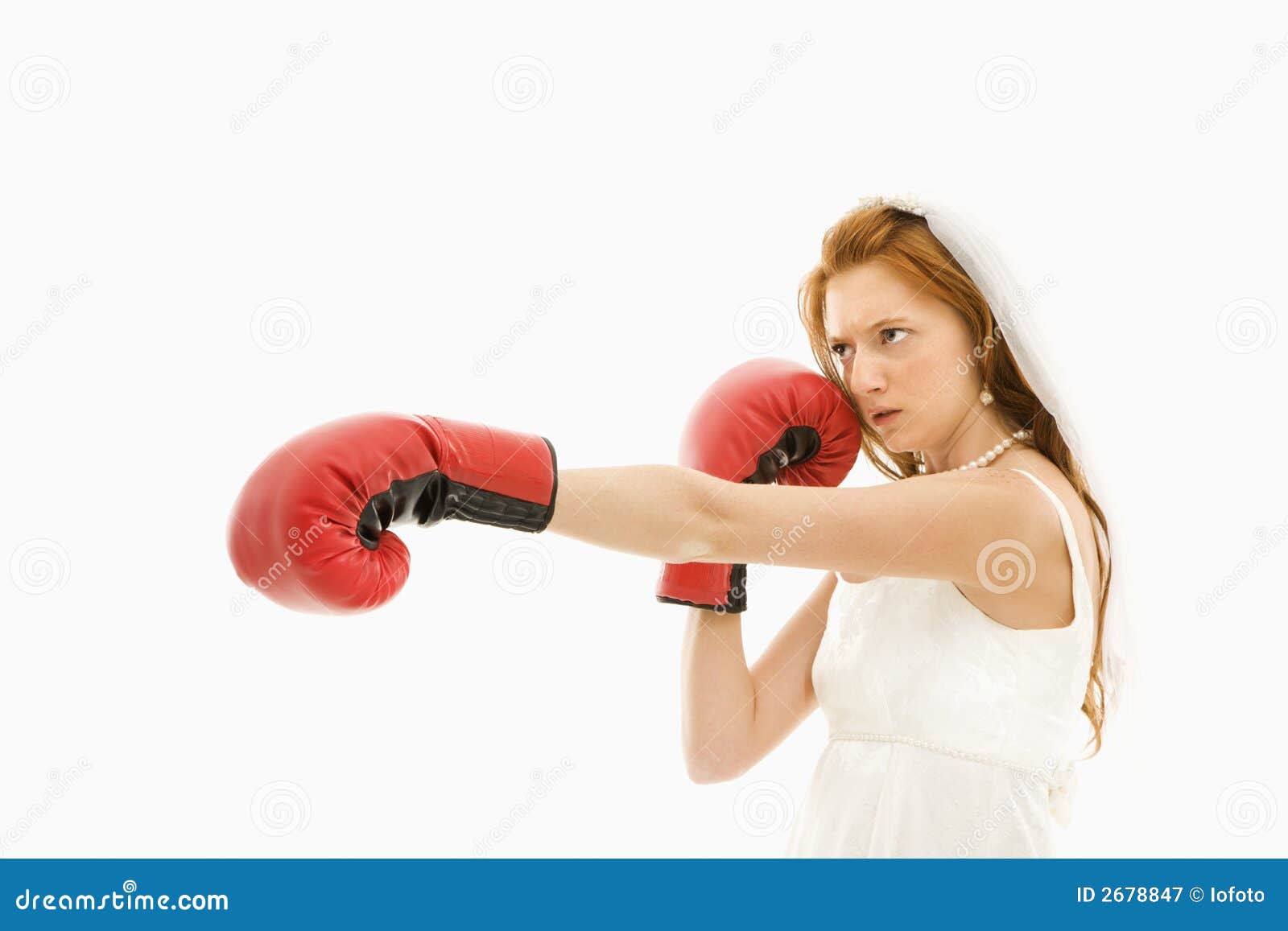Bride with boxing gloves. stock image. Image of color - 2678847